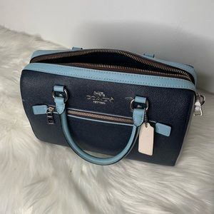 Coach | Bags | Coach Dark Blue And Sky Blue Satchel | Poshmark